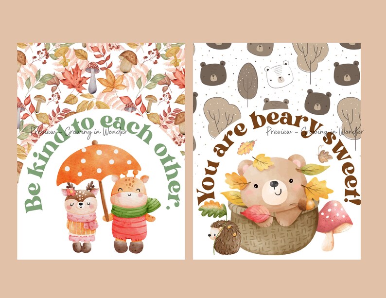 Fall Theme Printable Posters, Classroom Growth Mindset Bulletin Board ...