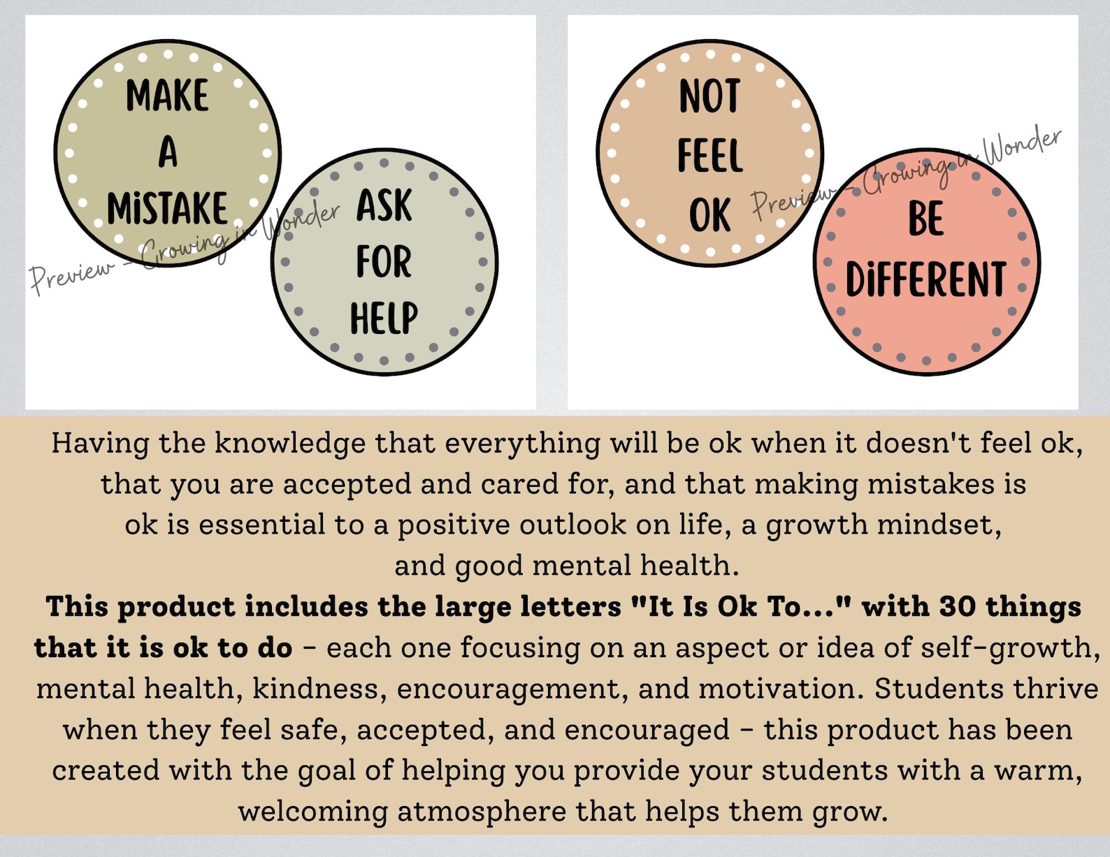 It is Ok To.. Bulletin Board, Social Emotional Classroom Decor - Etsy