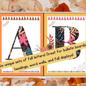 Fall - Boho Themed Bulletin Board Letters - Six Sets! - Etsy