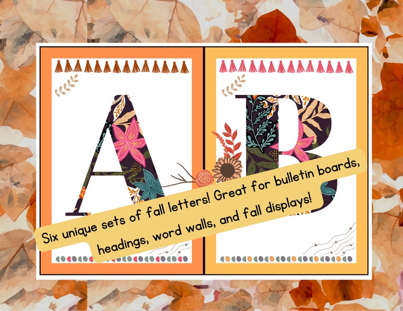 Fall - Boho Themed Bulletin Board Letters - Six Sets! - Etsy