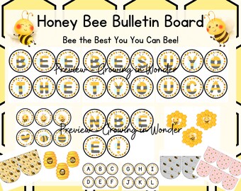 Welcome to Our Hive Bee Bulletin Board Edit Names Custom Words - Etsy