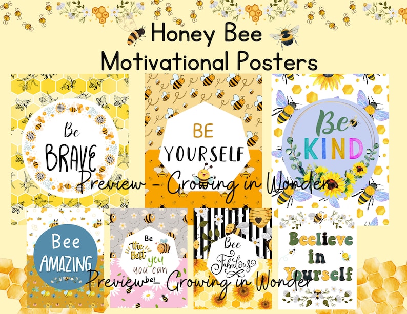 Honey Bee Posters, Classroom Posters, Back to School Bulletin Board - Etsy