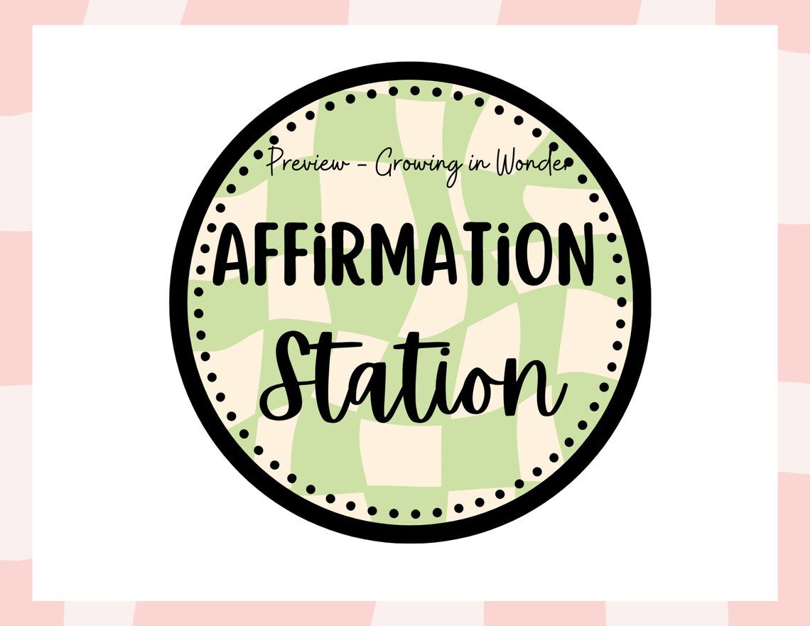 Groovy Retro Heart Positive Affirmations, Affirmation Station ...