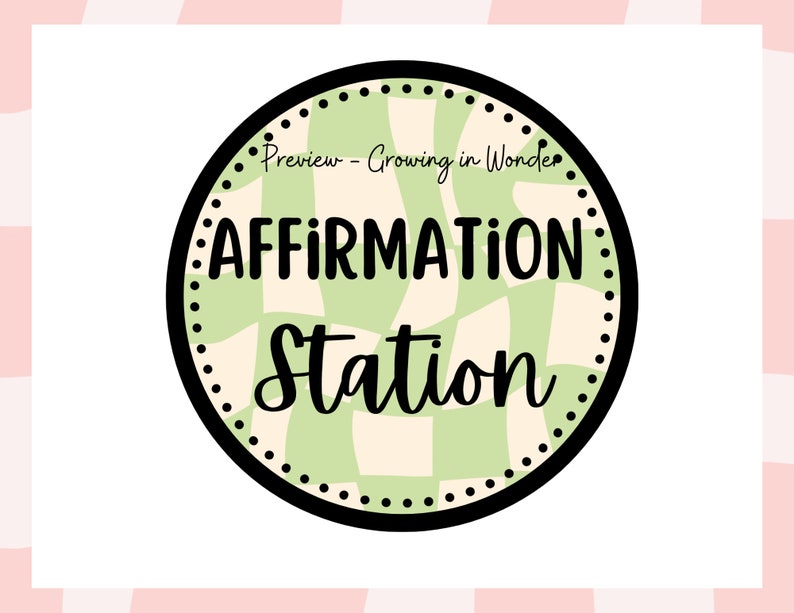 Groovy Retro Heart Positive Affirmations, Affirmation Station ...
