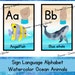 Sign Language Alphabet Watercolor Ocean Animal Flashcards, Posters - Etsy