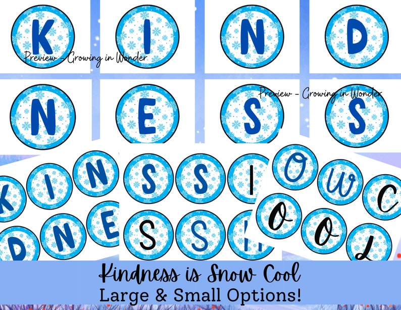 Winter Bulletin Board Kit, Christmas Classroom Decor, Kindness is Snow ...