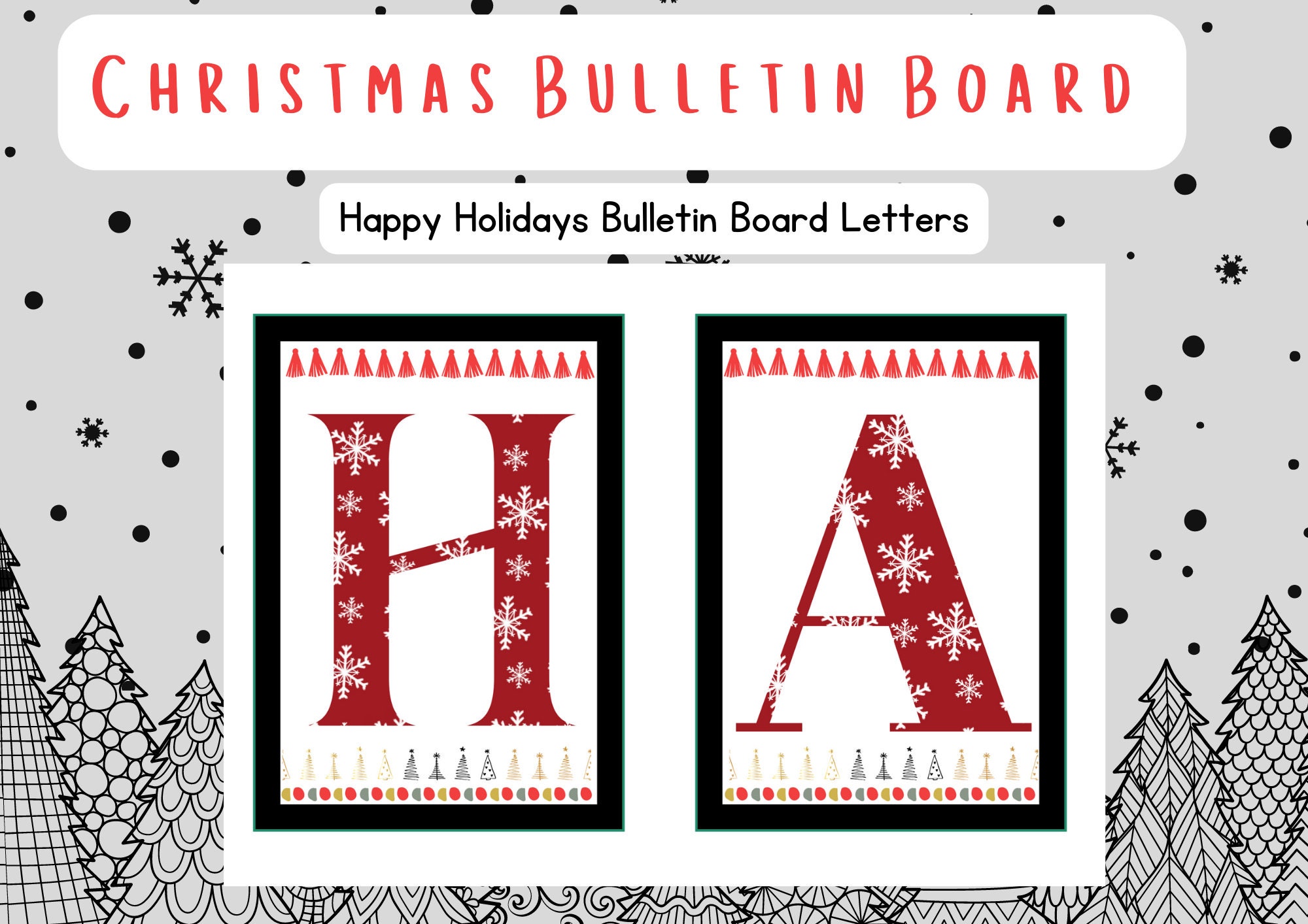Christmas, Winter Bulletin Board, Door Decor - Etsy