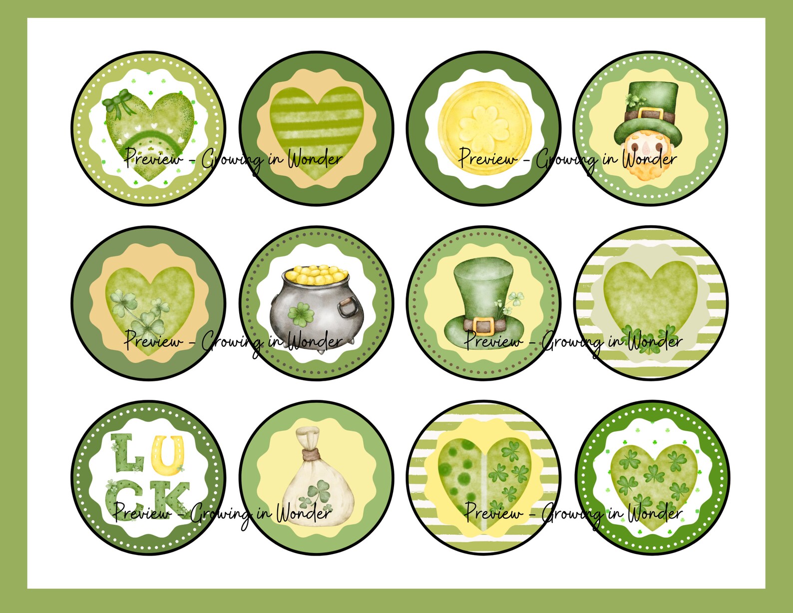 St. Patrick's Day Cupcake Toppers: Printable Decorations (PDF) - Etsy