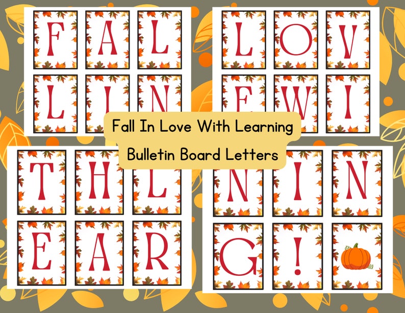 Growth Mindset: Fall Themed Posters and Bulletin Board Headings - Etsy