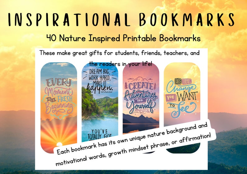 Inspirational Quotes Printable Bookmarks - Etsy