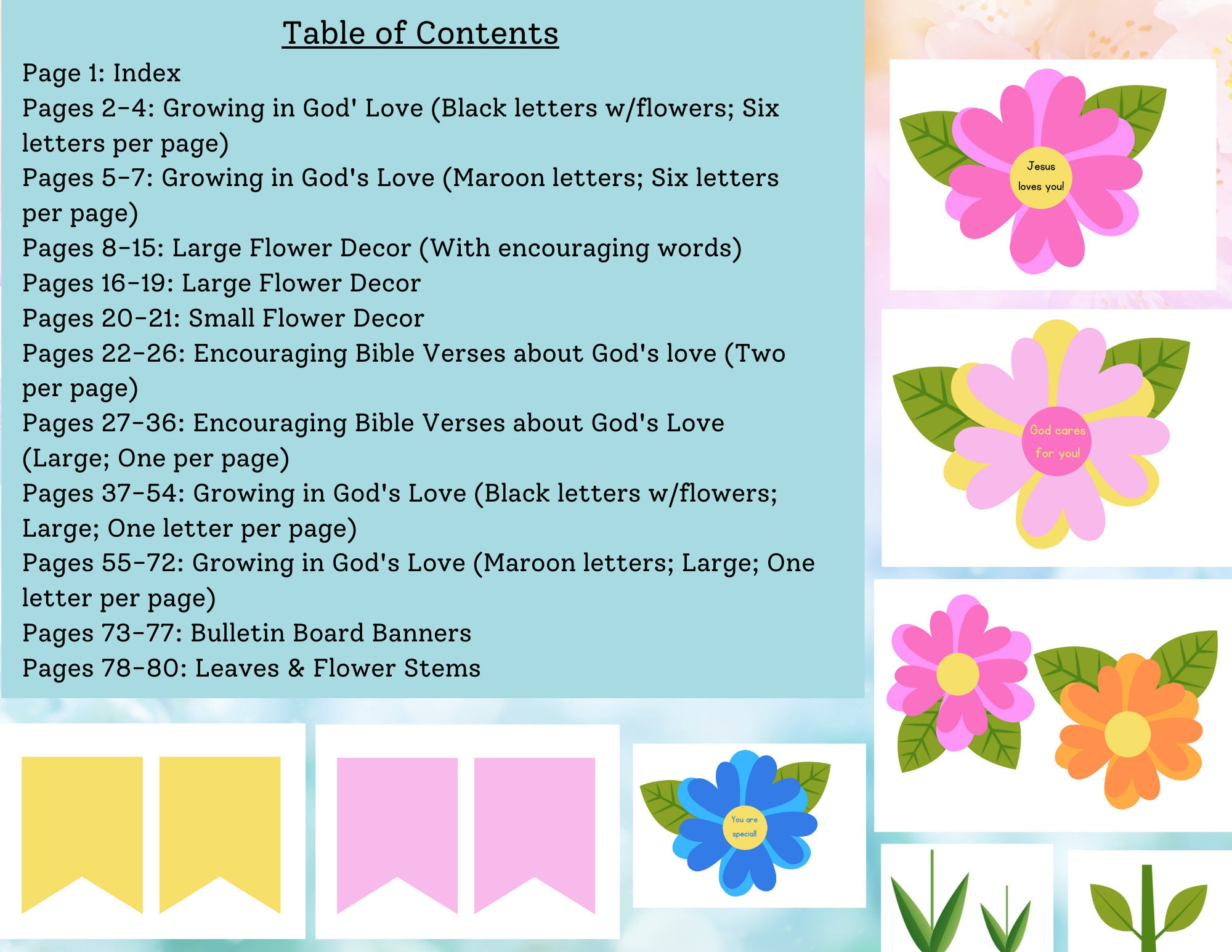 Spring Bible Bulletin Board: Growing in God's Love - Etsy