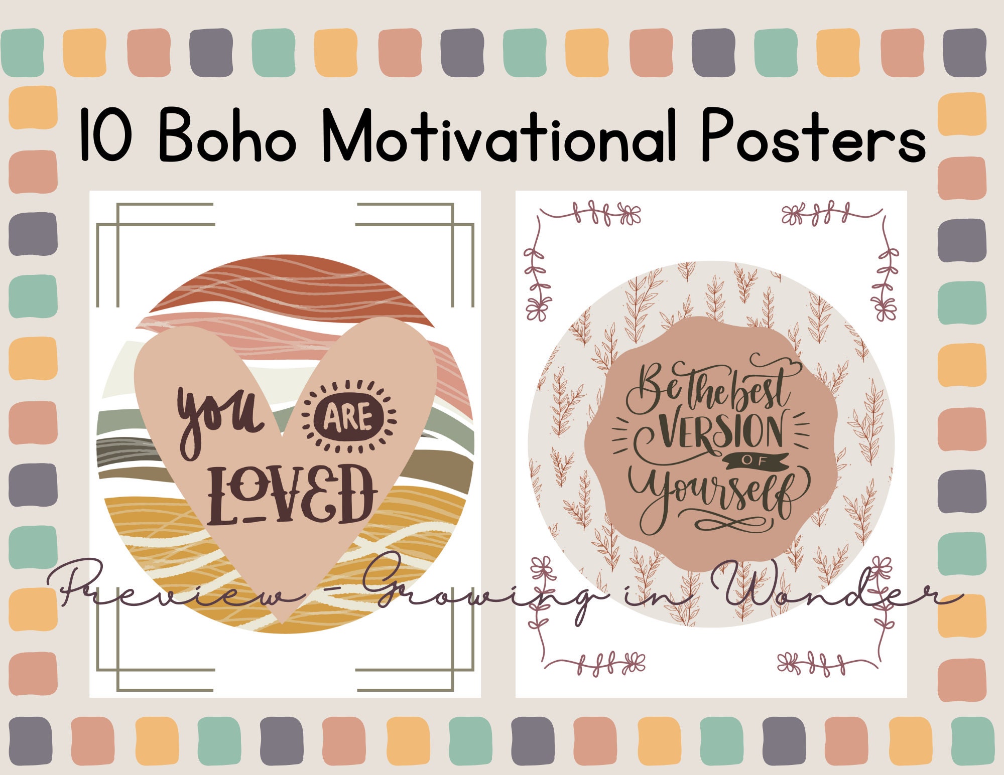 Boho Growth Mindset Motivational Classroom Posters - Etsy