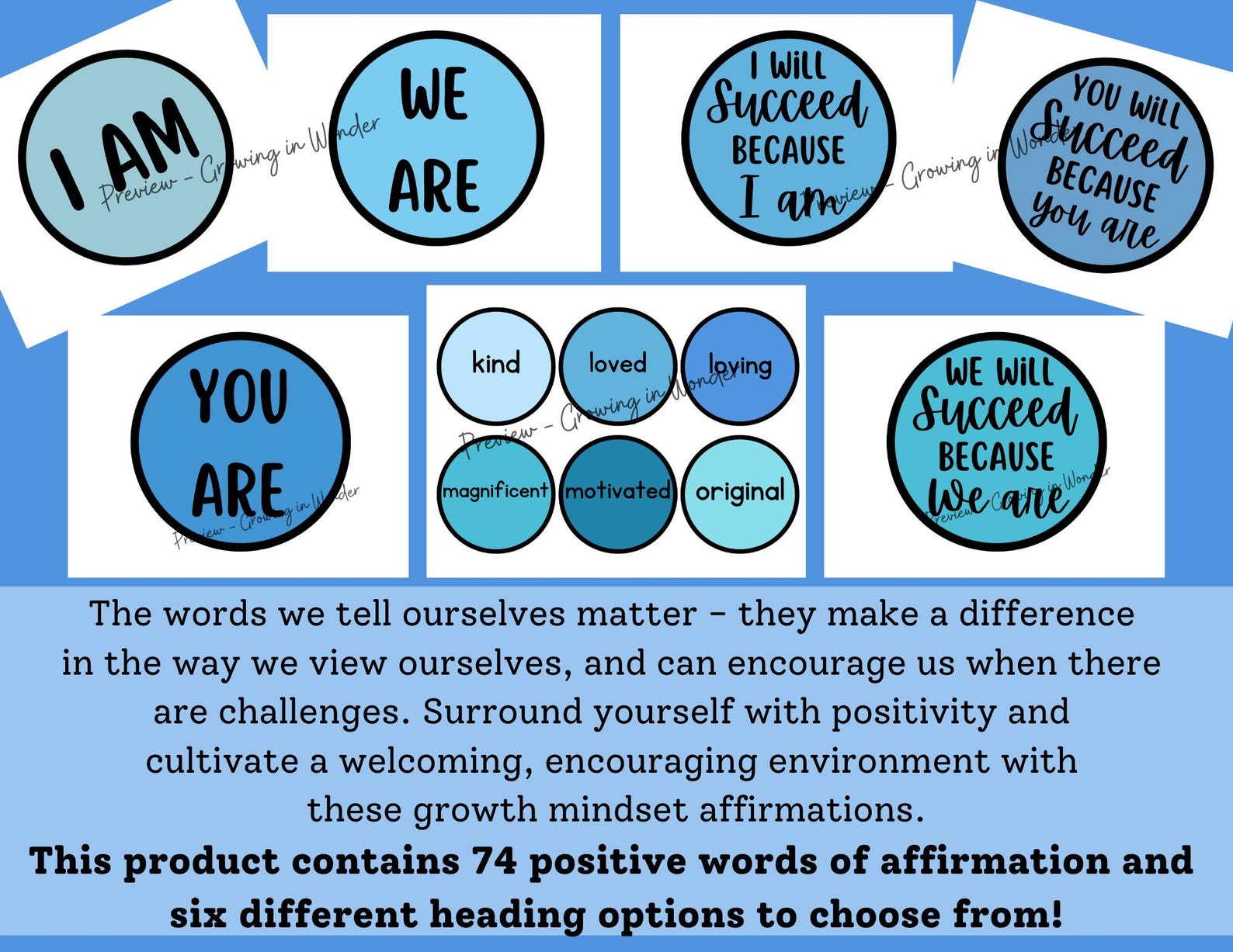 Shades of Blue Affirmation Station - Etsy