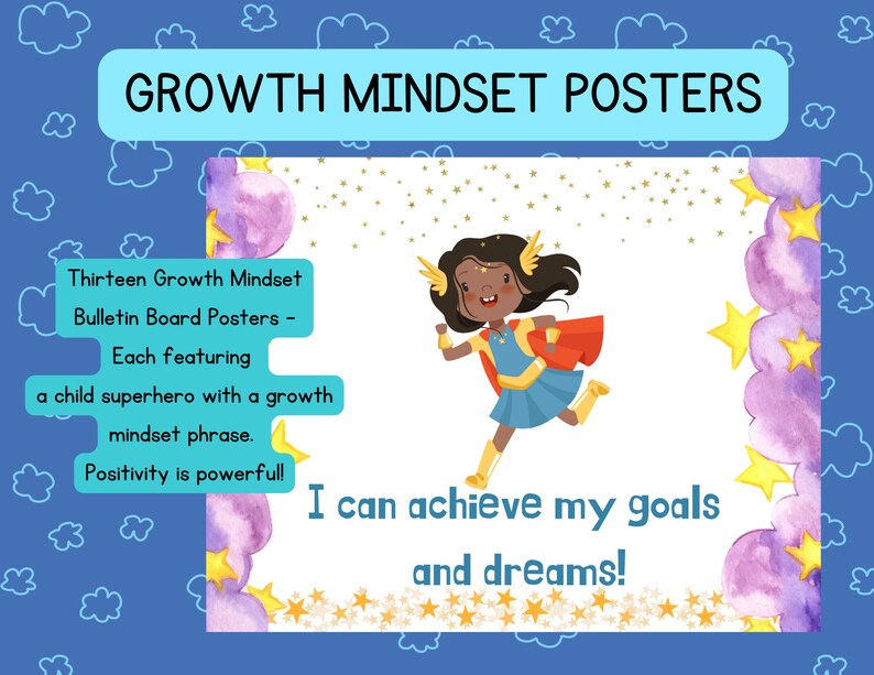Growth Mindset: Hero Theme Posters - Etsy