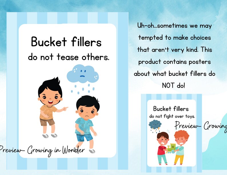 Bucket Filler Classroom Posters, Back to School - Etsy