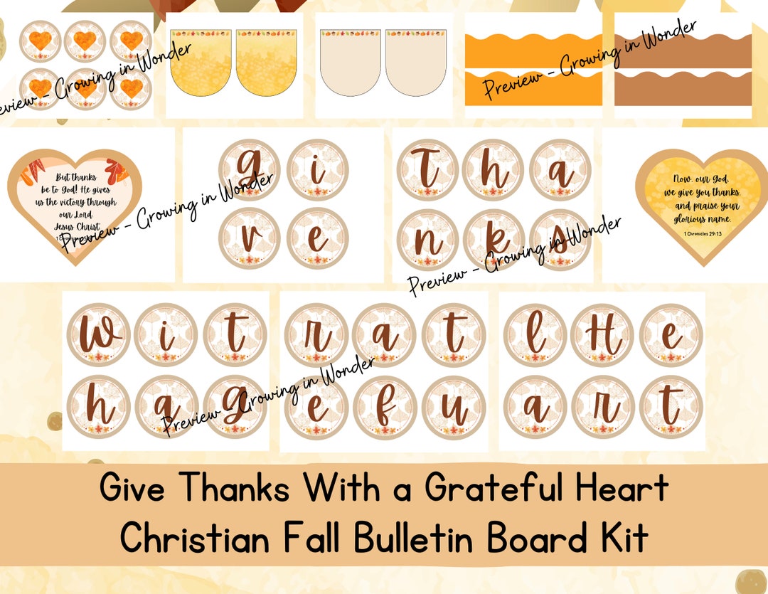 Fall Christian Class, Church Bulletin Board Kit, Give Thanks - Etsy