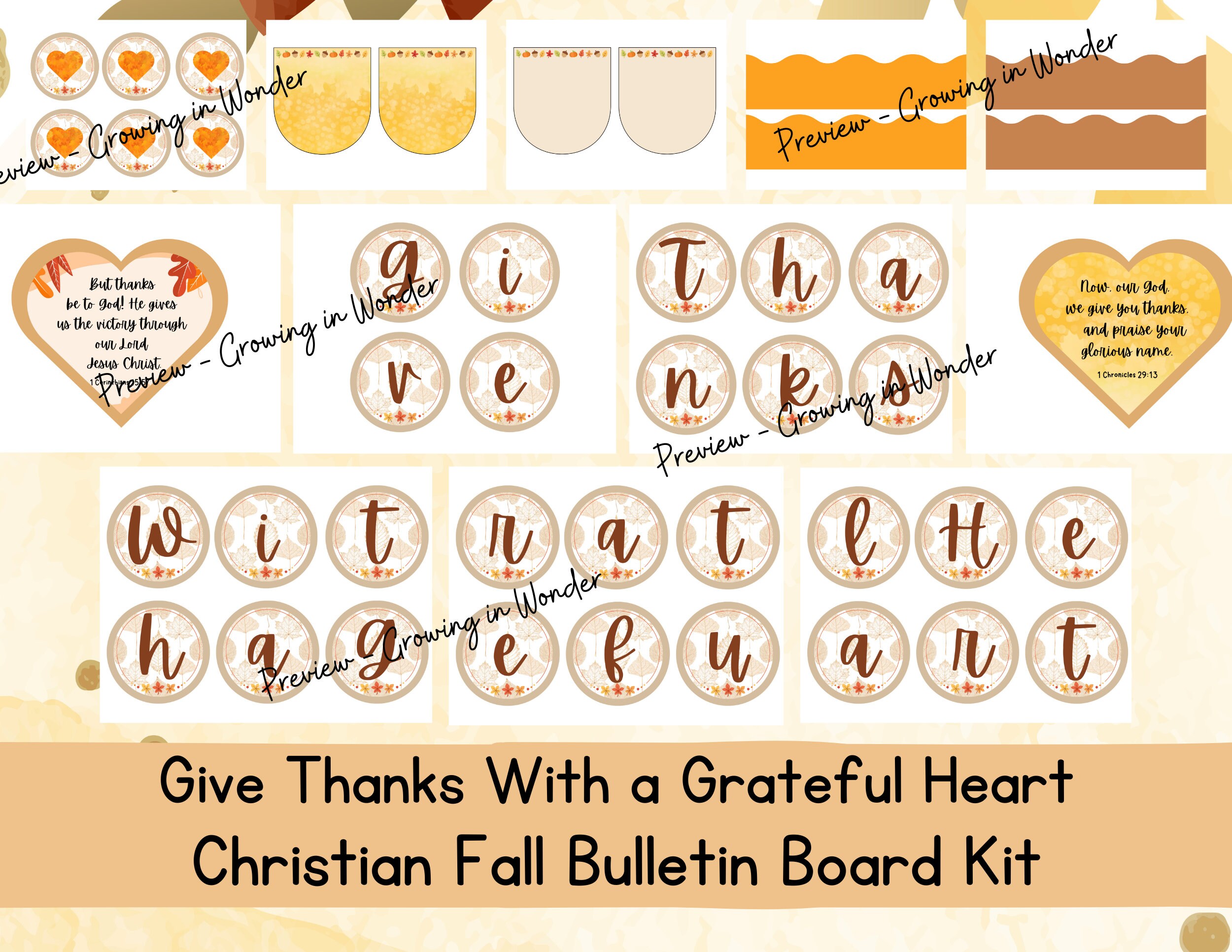 Fall Christian Class, Church Bulletin Board Kit, Give Thanks - Etsy