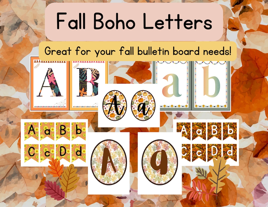 Fall - Boho Themed Bulletin Board Letters - Six Sets! - Etsy