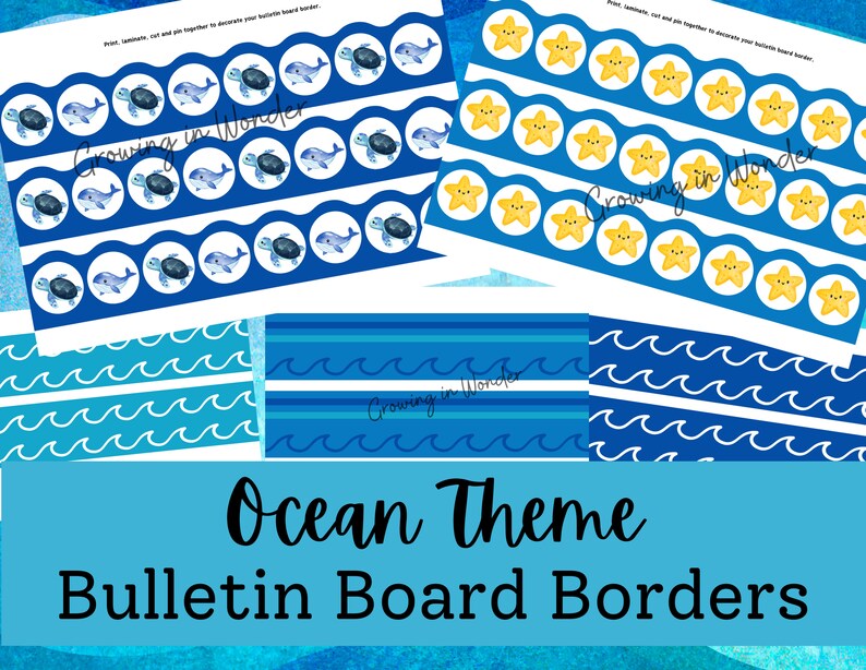Ocean Theme Bulletin Board Borders, Under the Sea Classroom Decor, Back ...