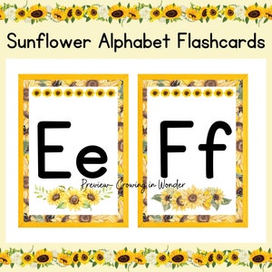 Alphabet Sunflower Cards - Etsy