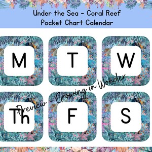 Ocean Theme Pocket Chart Calendar, Under the Sea Classroom - Etsy