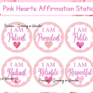 Pink Heart Affirmation Station, Mirror Border, Positive Affirmations - Etsy