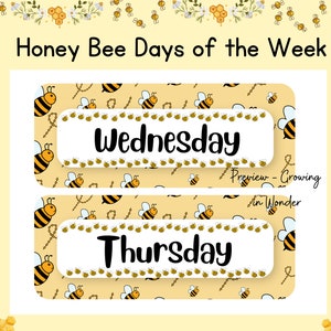 Honey Bee Days of the Week - Etsy