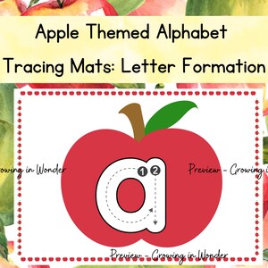 Apple Alphabet Tracing Mats: Letter Formation (printable) - Etsy