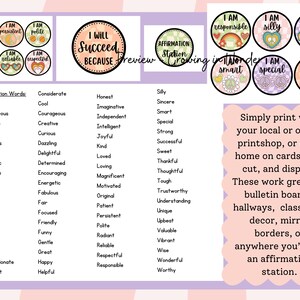 Groovy Retro Heart Positive Affirmations, Affirmation Station ...