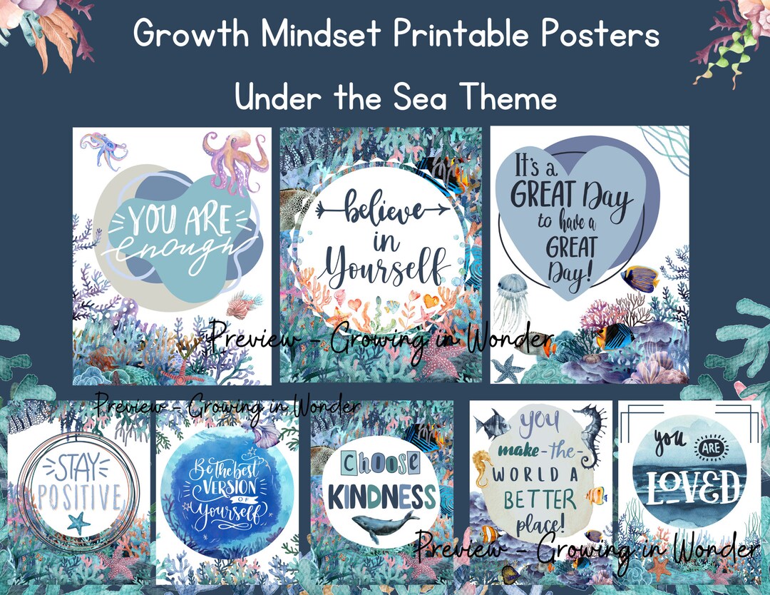 Under the Sea Growth Mindset Printable Posters - Etsy