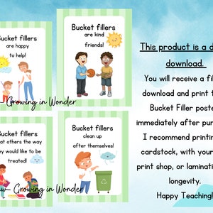 Bucket Filler Classroom Posters, Back to School - Etsy