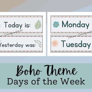 Days of the Week (boho Theme) - Etsy