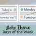 Days of the Week (boho Theme) - Etsy
