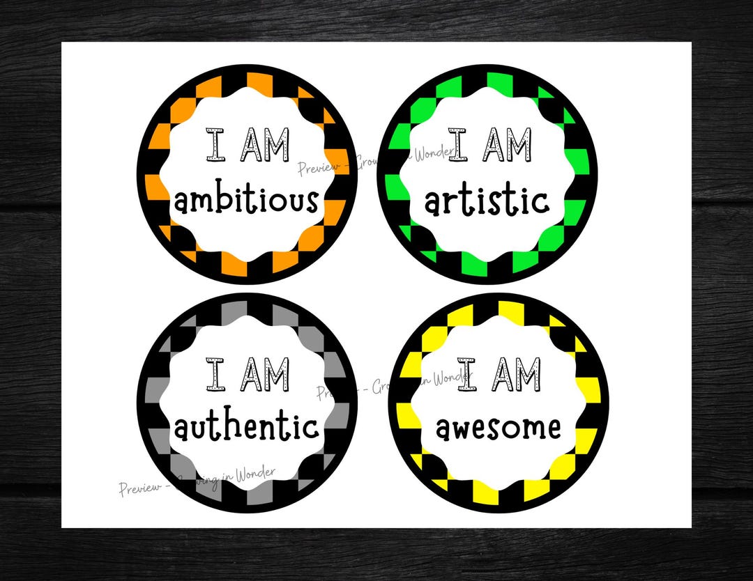 Checkered I Am Affirmation Station - Etsy