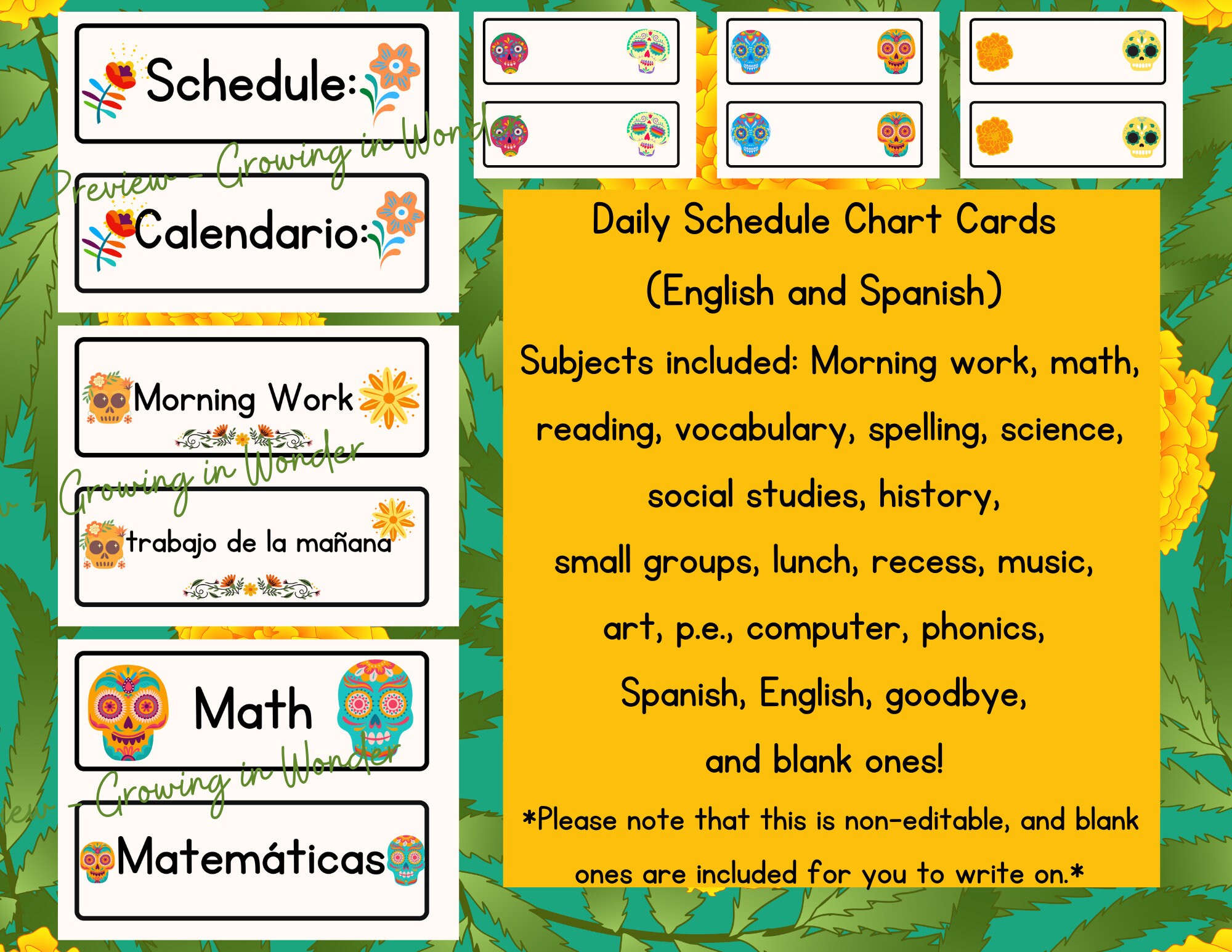 Dia De Los Muertos Pocket Chart Calendar, Day of the Dead Classroom ...