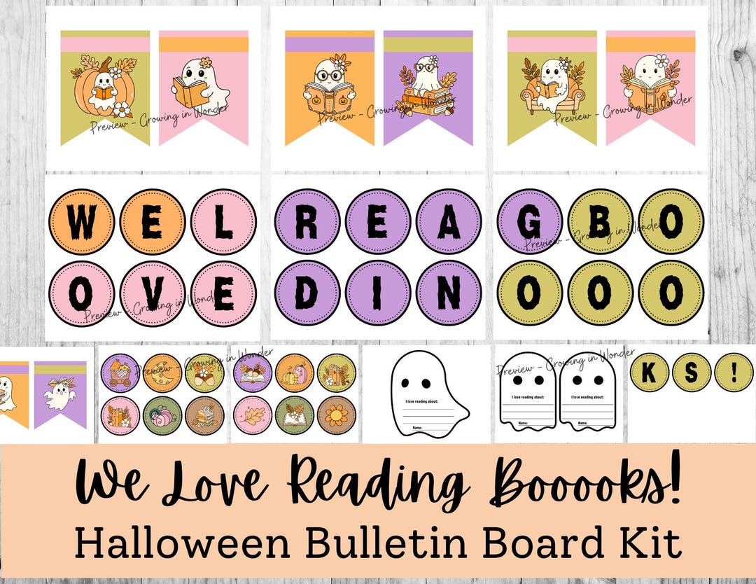 We Love Reading Books! Halloween Ghost Bulletin Board Kit - Etsy