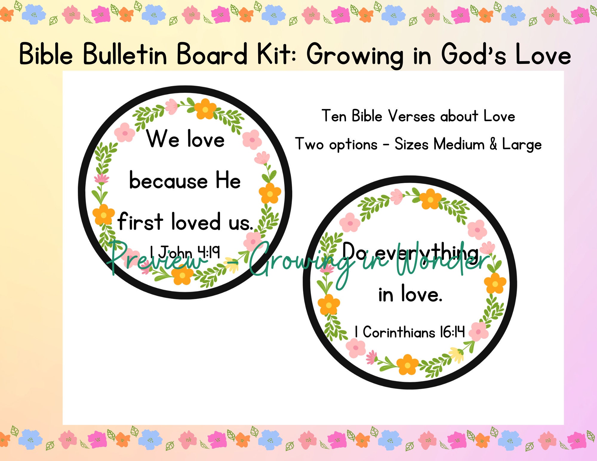 Spring Bible Christian Bulletin Board: Growing in God's - Etsy