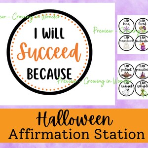 Halloween Affirmation Station, Printable Affirmations for Kids - Etsy
