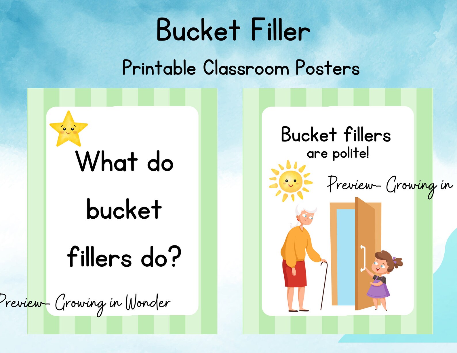 Bucket Filler Classroom Posters, Back to School - Etsy