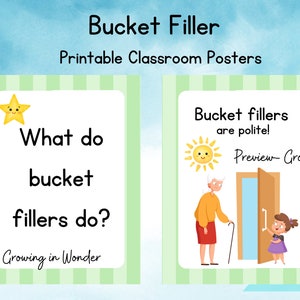 Bucket Filler Classroom Posters, Back to School - Etsy