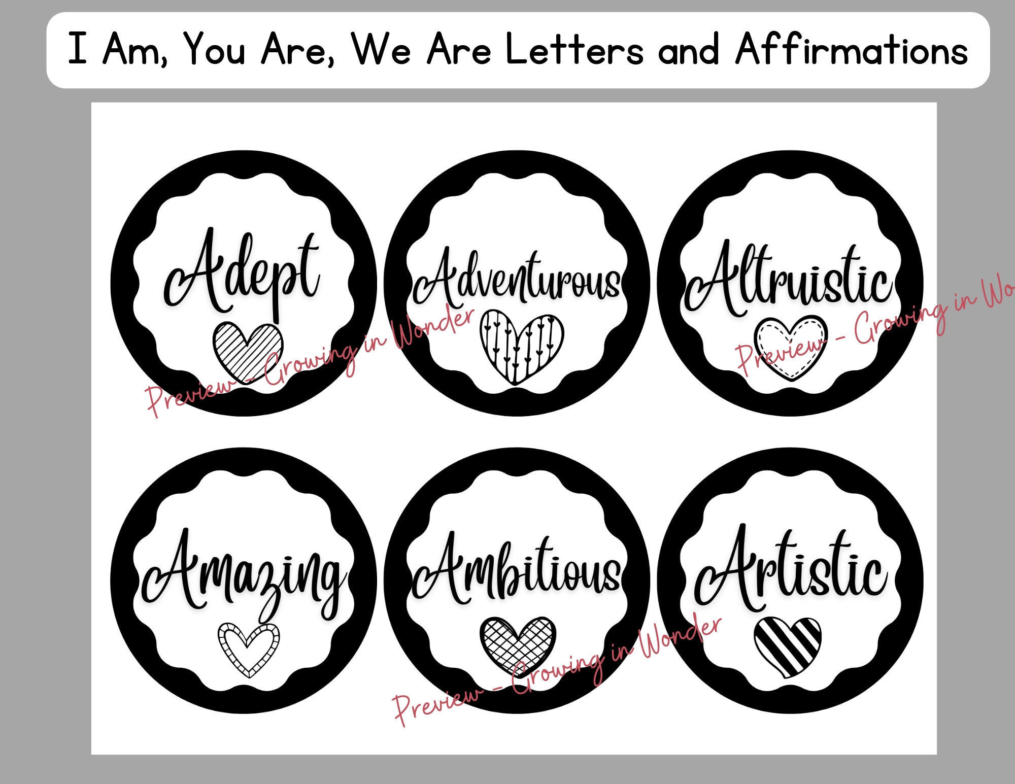 Black and White Affirmation Station, - Etsy