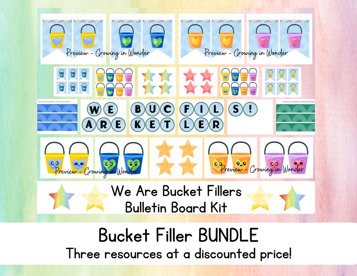 BUNDLE: Bucket Fillers Classroom Bundle, Bulletin Board Decor ...