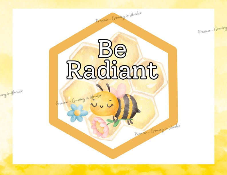 Large Honey Bee Classroom Decor, Positive Affirmations - Etsy