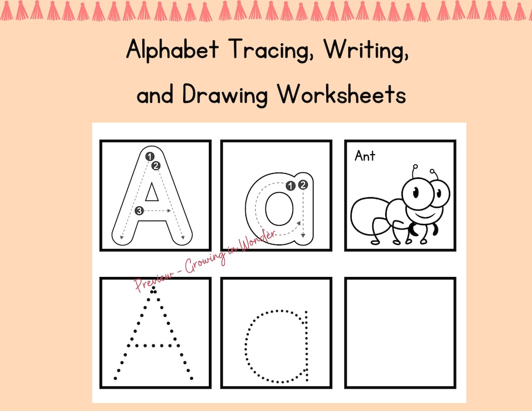 Alphabet Tracing and Drawing - Etsy