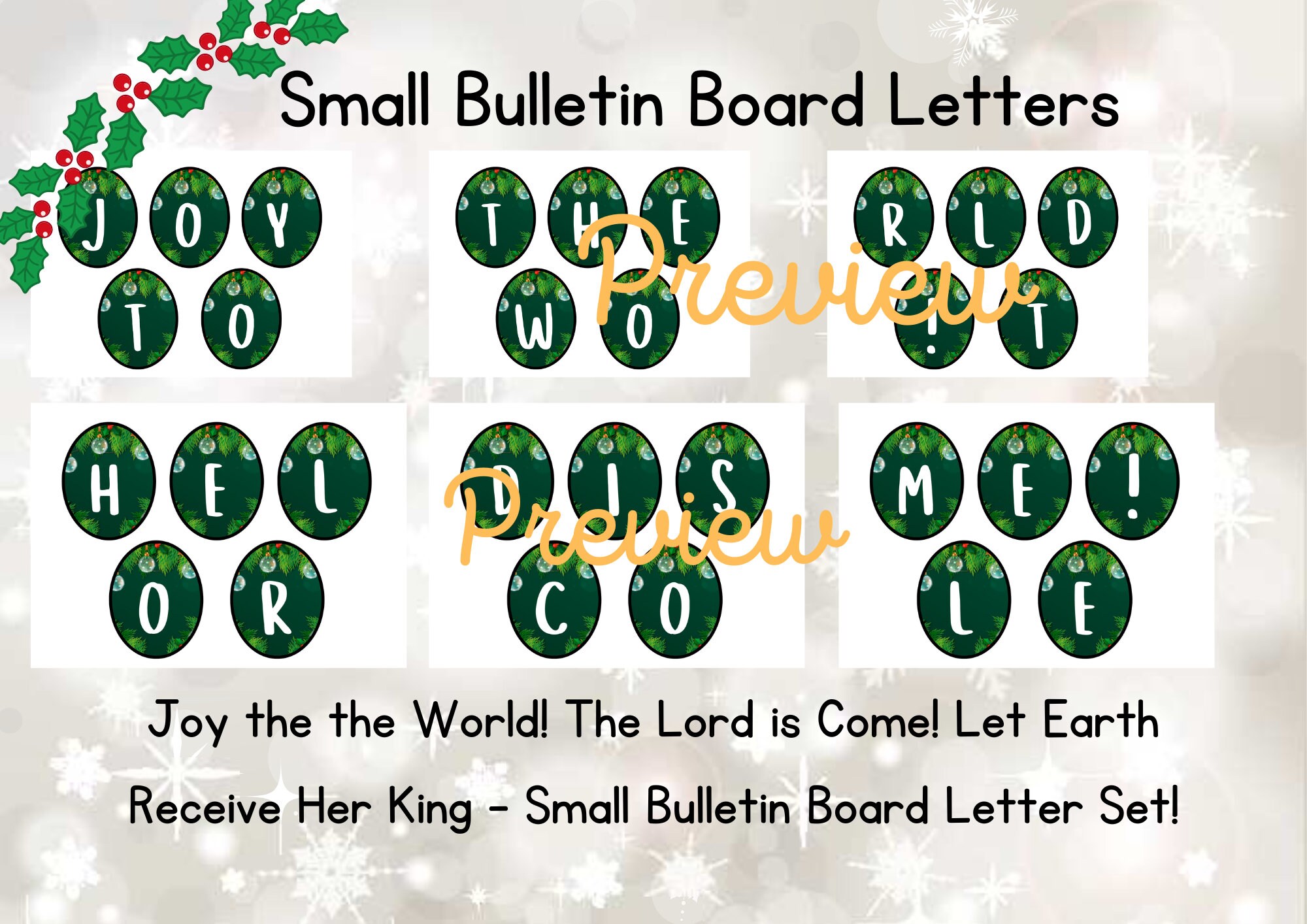 Christmas, Winter Bulletin Board: Joy to the World - Etsy