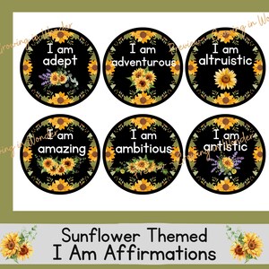 Sunflower Affirmation Station, Fall Bulletin Board Decor, Positive ...