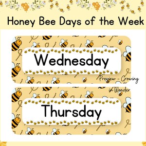 Honey Bee Days of the Week - Etsy