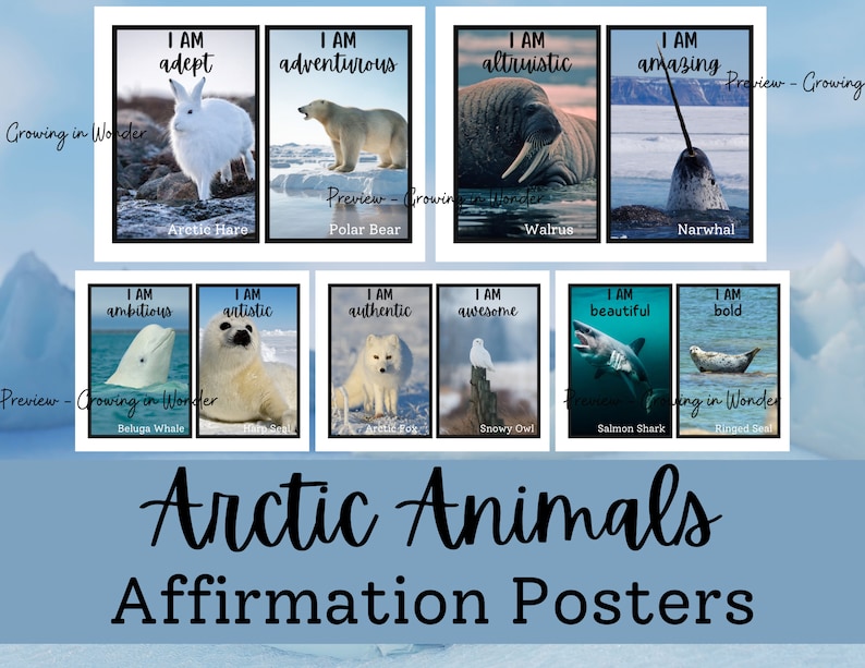 Positive Affirmation Printable Classroom Posters: Winter, Arctic ...