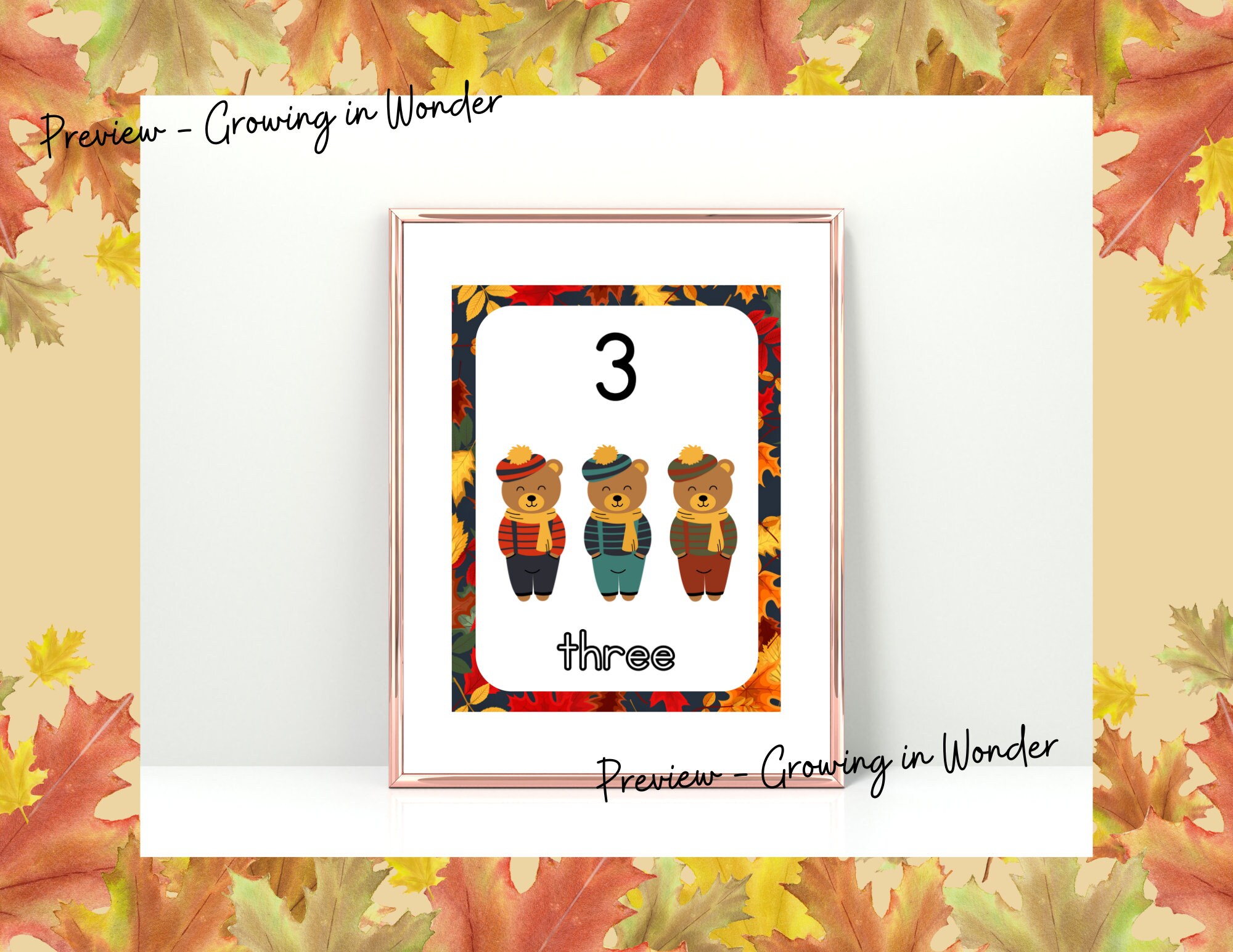 Woodland Animals Number Posters, Printable Fall Classroom Decor - Etsy