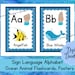 Sign Language Alphabet Ocean Animal Flashcards, Posters, Under the Sea ...